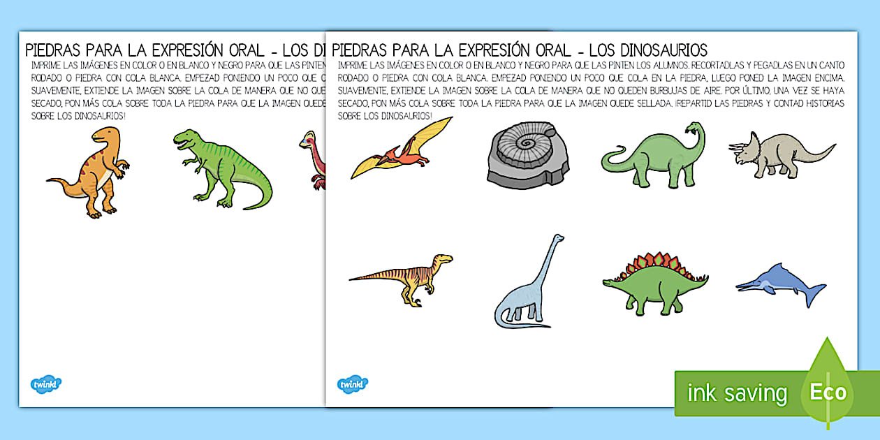 Piedras para la expresión oral: Los dinosaurios - Twinkl