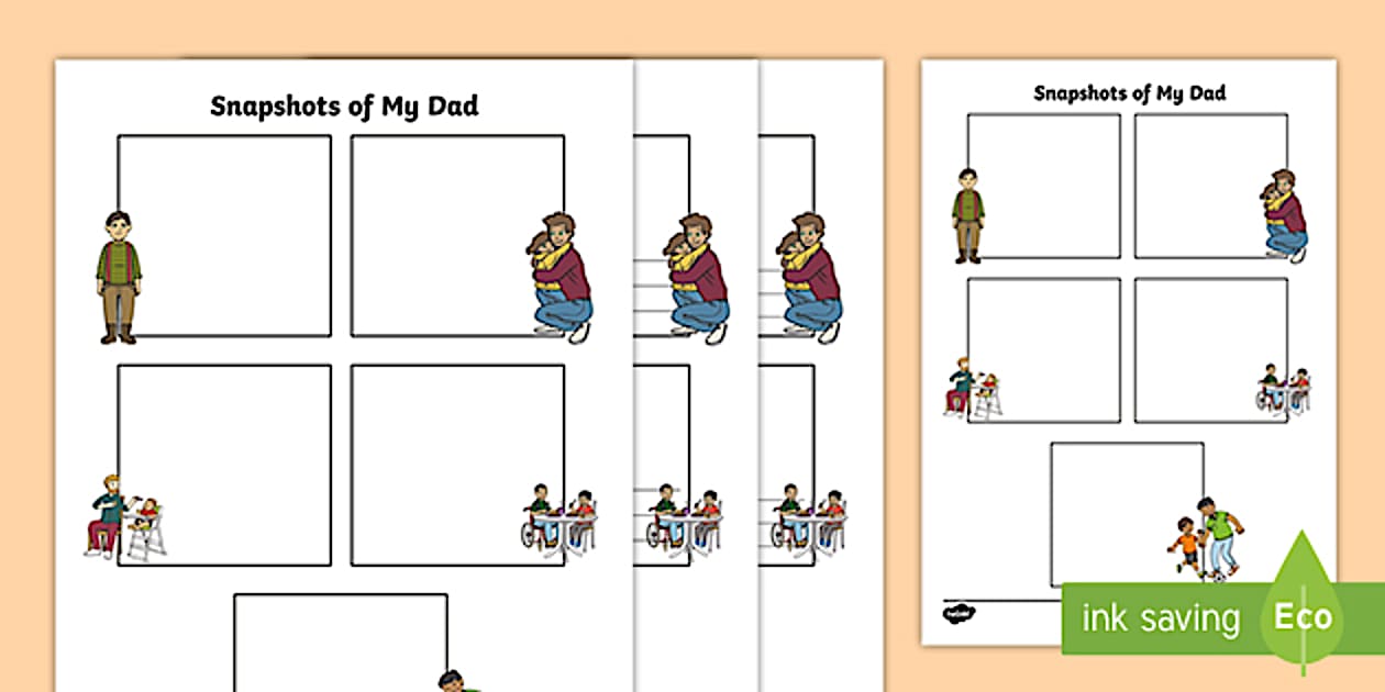 NSW Snapshots of My Dad Differentiated Worksheets - Twinkl