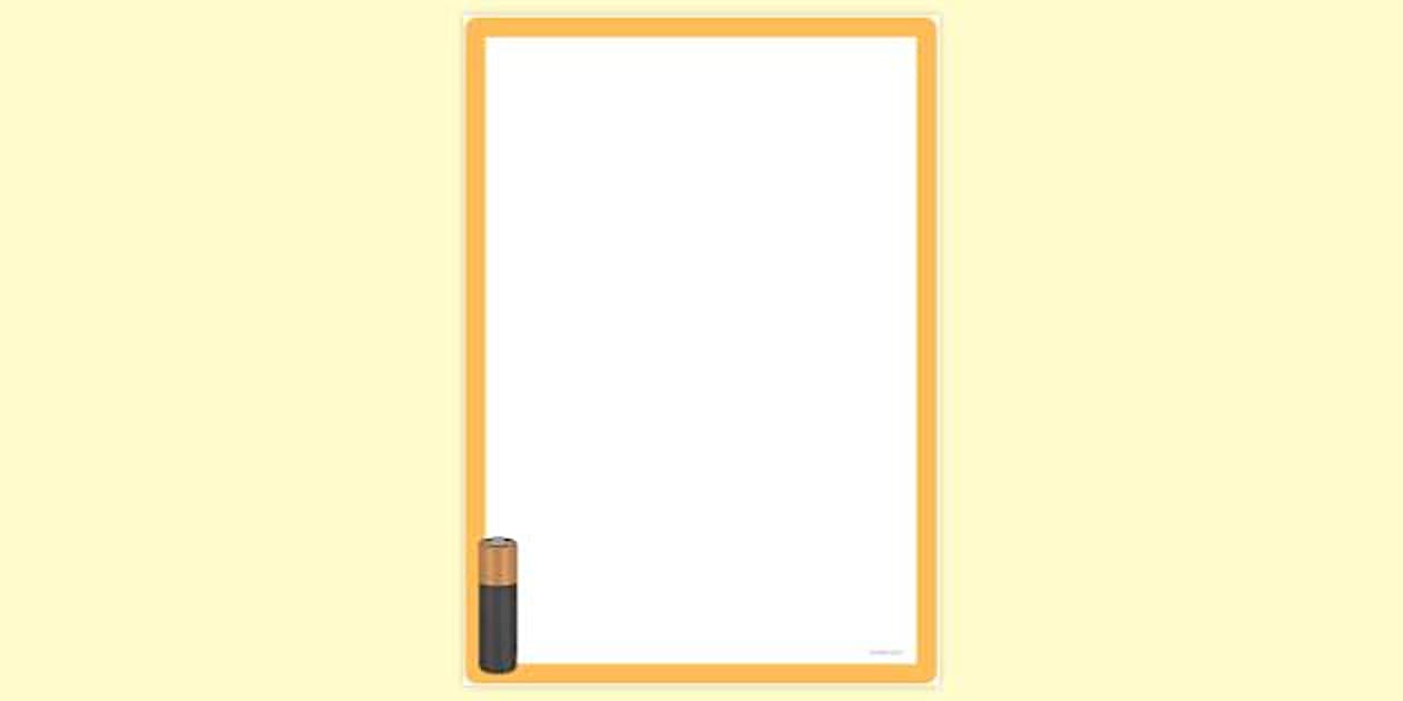 Simple Battery Cell Page Border | Page Borders | Twinkl