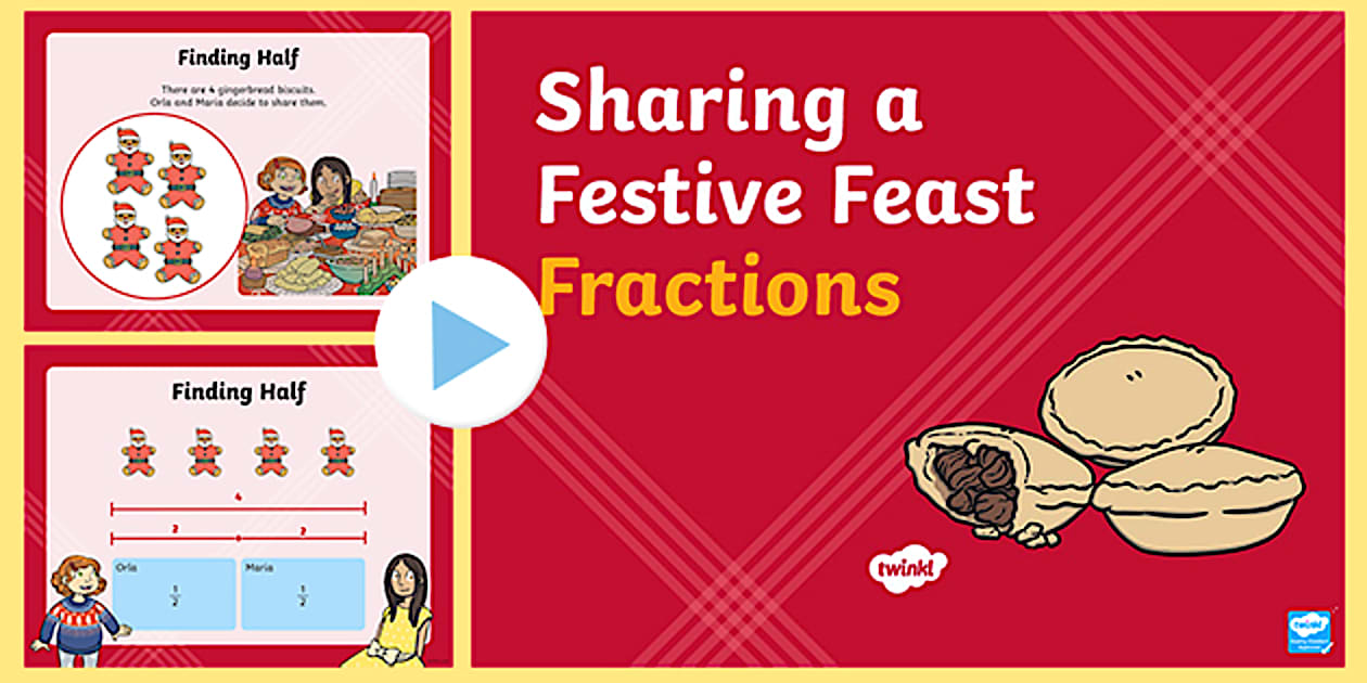👉 Sharing a Festive Feast: Year 2 Fractions Maths PowerPoint