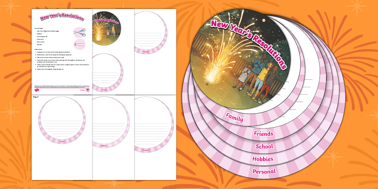 * NEW * New Year's Resolutions Circles Booklet - Twinkl