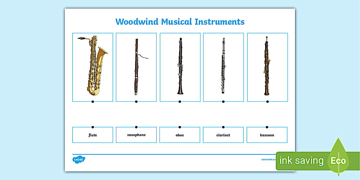 👉 Woodwind Musical Instruments Matching Activity - Twinkl