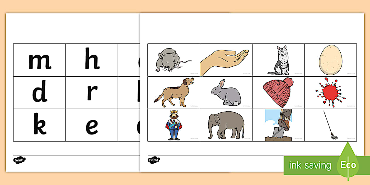 Phonics c,k,e,h,r,m,d Barrier Game (Teacher-Made) - Twinkl