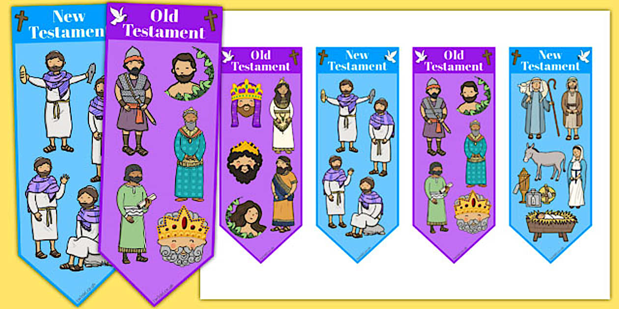 Cursive Old Testament and New Testament Bookmarks - Twinkl