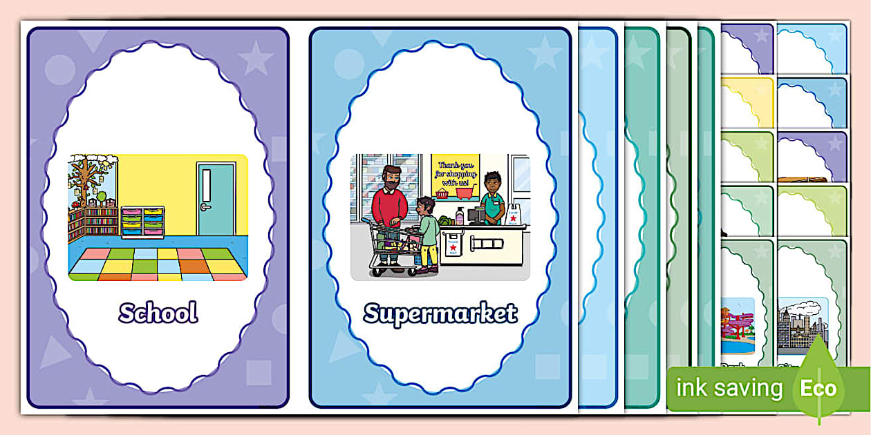 Places we go word cards (Teacher-Made) - Twinkl