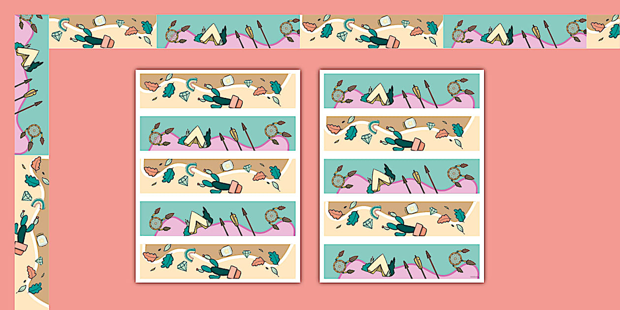 Boho Theme Bulletin Board Borders (Hecho por educadores)