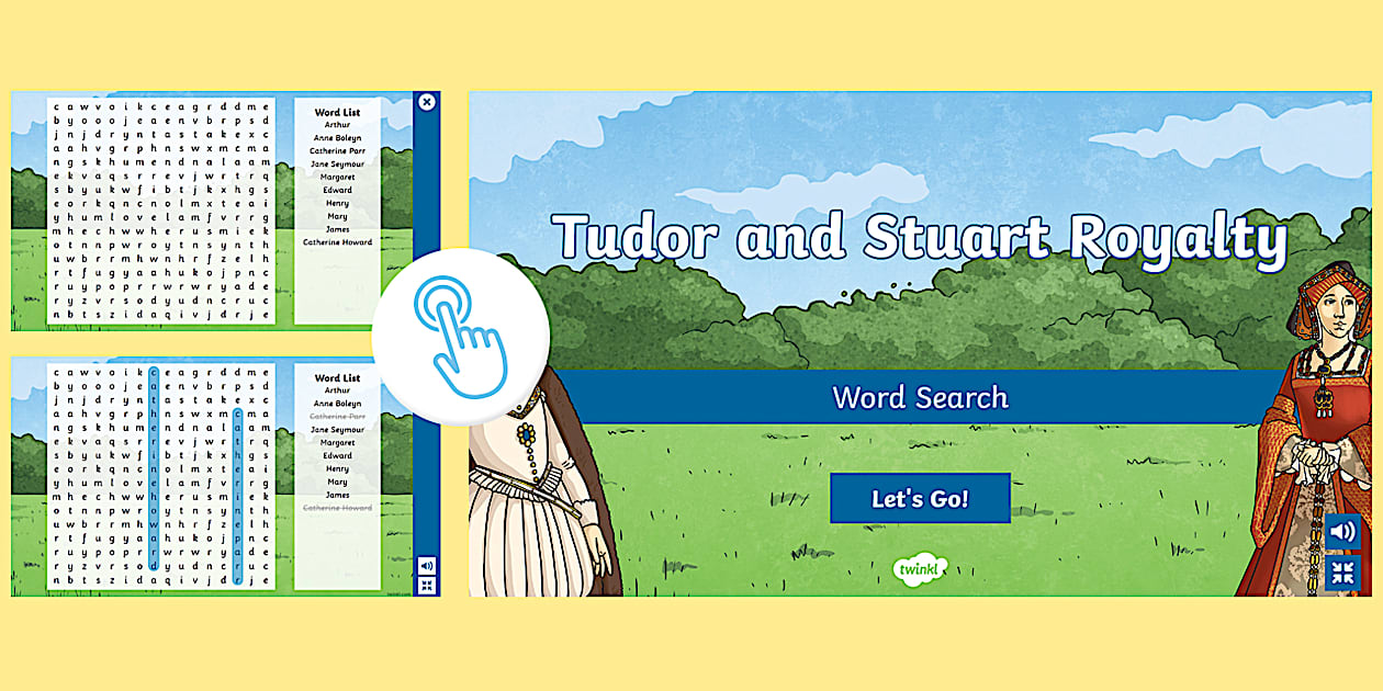Tudor and Stuart Royalty Interactive Word Search - Twinkl