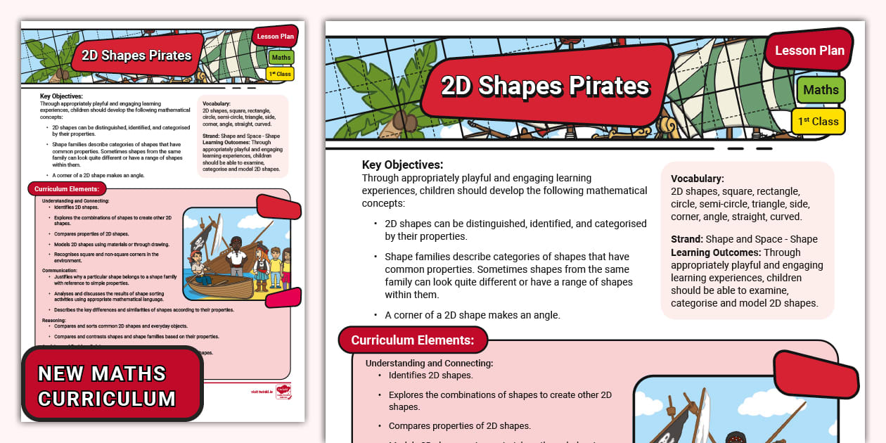 2D Shapes Pirates Lesson Plan (teacher made) - Twinkl