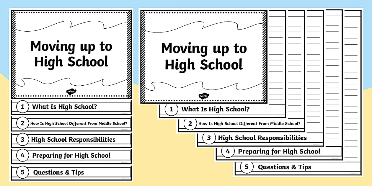 Eighth Grade Moving up to High School Flipbook - Twinkl