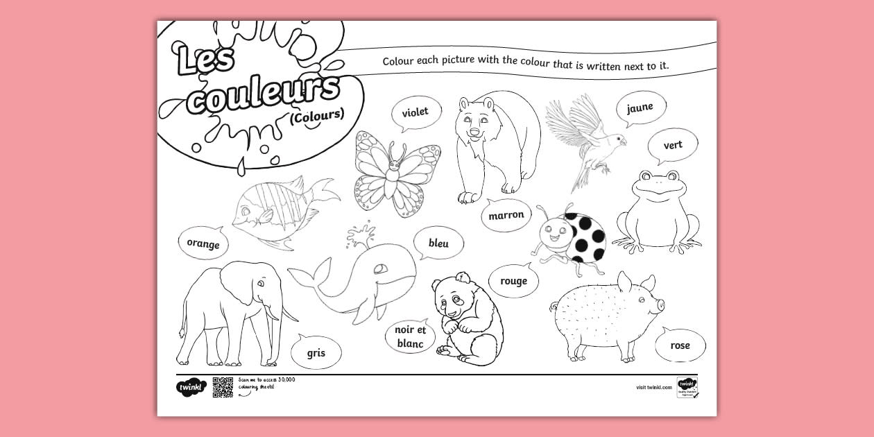 👉 French: Colours Activity Sheet (teacher made) - Twinkl