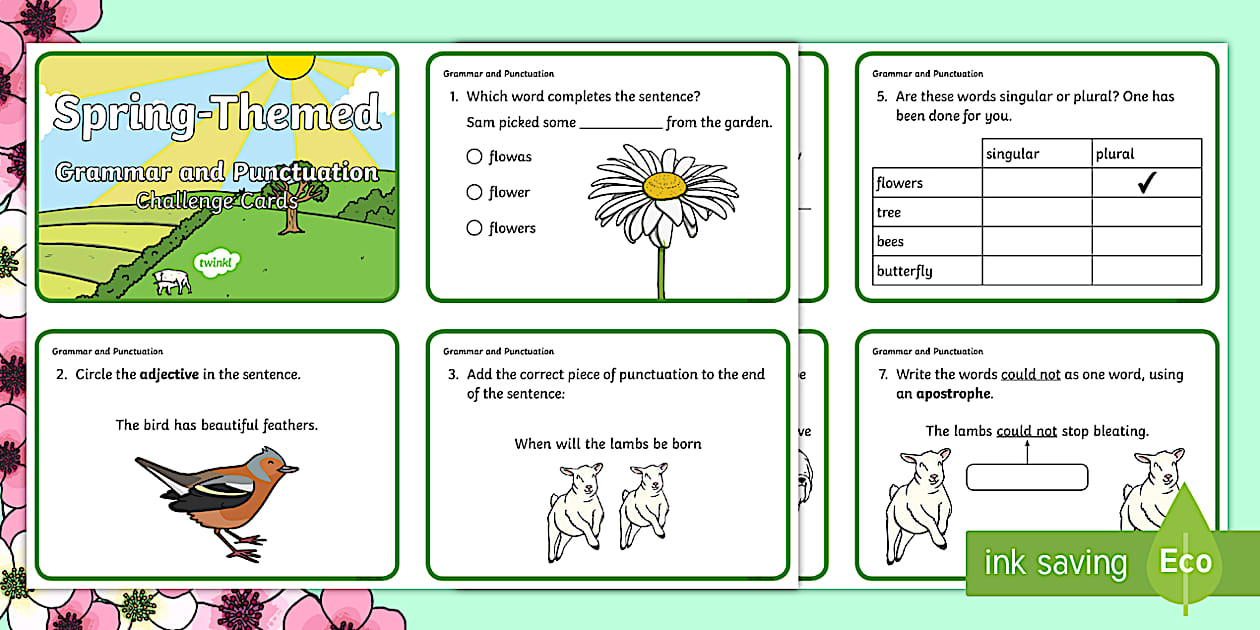 KS1 Grammar and Punctuation Challenge Cards (Teacher-Made)