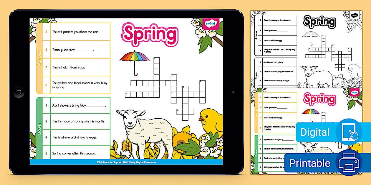 Spring Crossword Puzzle | Spring Season | Twinkl USA