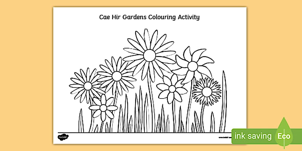 Cae Hir Gardens Colouring Activity | Twinkl (teacher made)