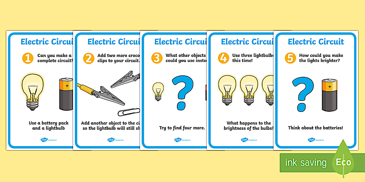 Electrical Circuit Activity Posters - Science Resource - Twinkl