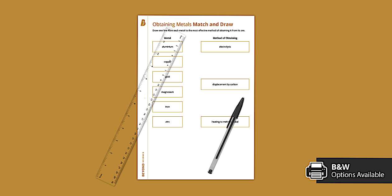 KS3 Obtaining Metals Match and Draw | Science | Beyond