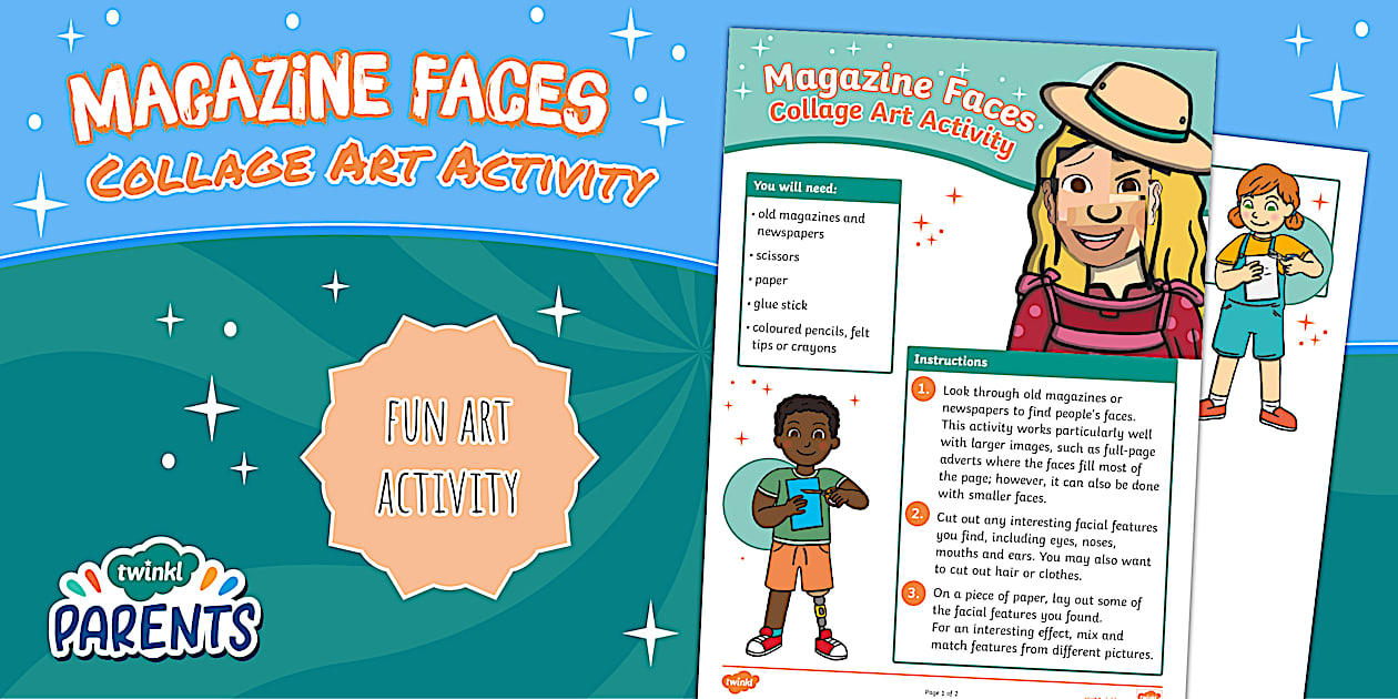 Magazine Faces Collage Art Activity