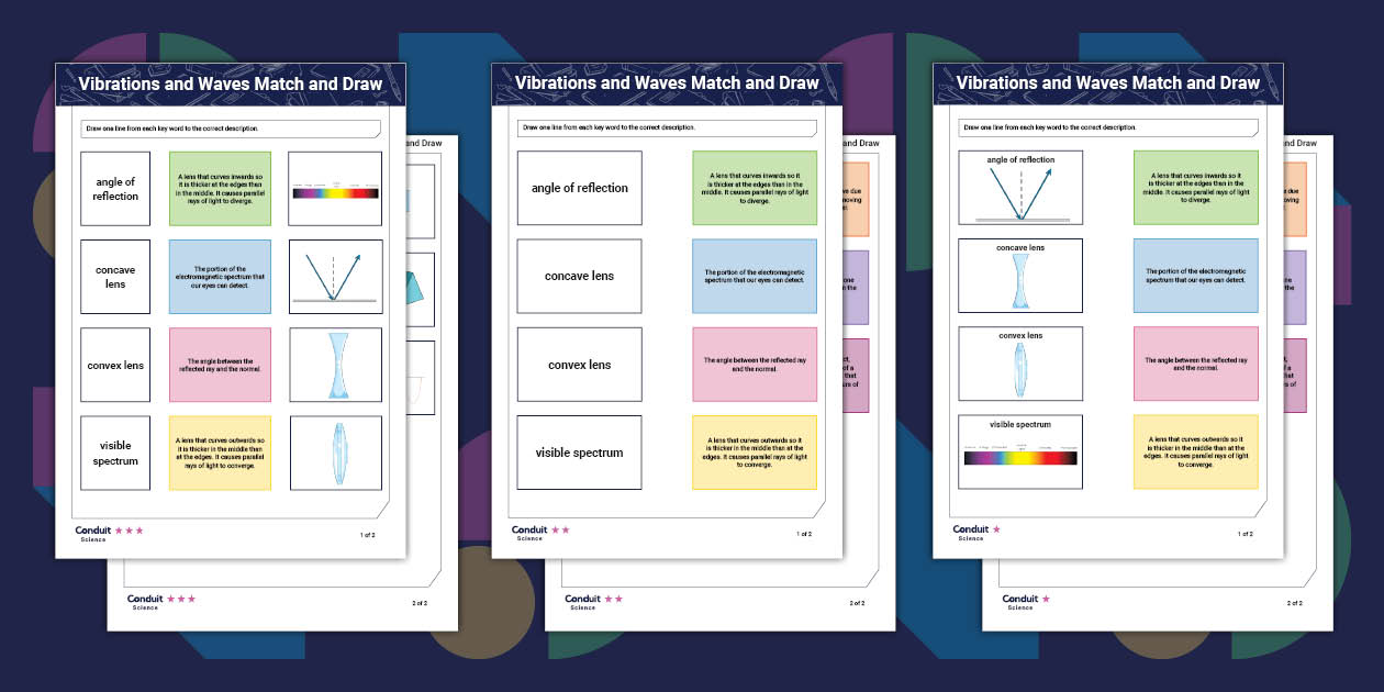 Vibrations and Waves: Match and Draw (teacher made) - Twinkl