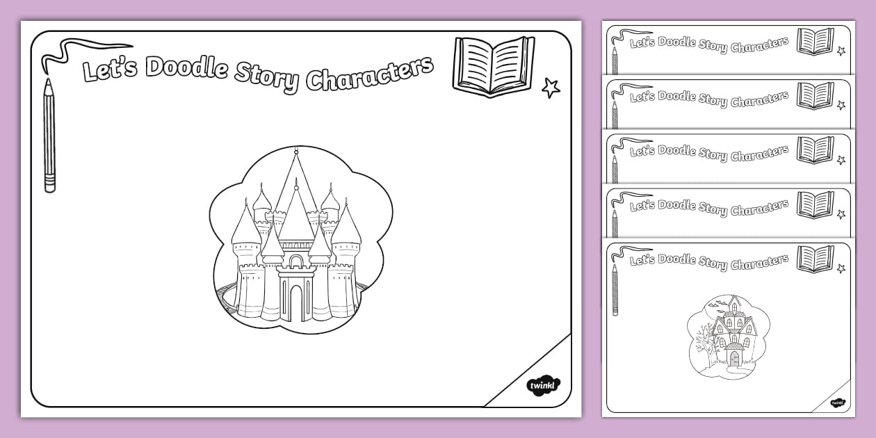 Let's Doodle Story Characters Colouring Pages - Twinkl