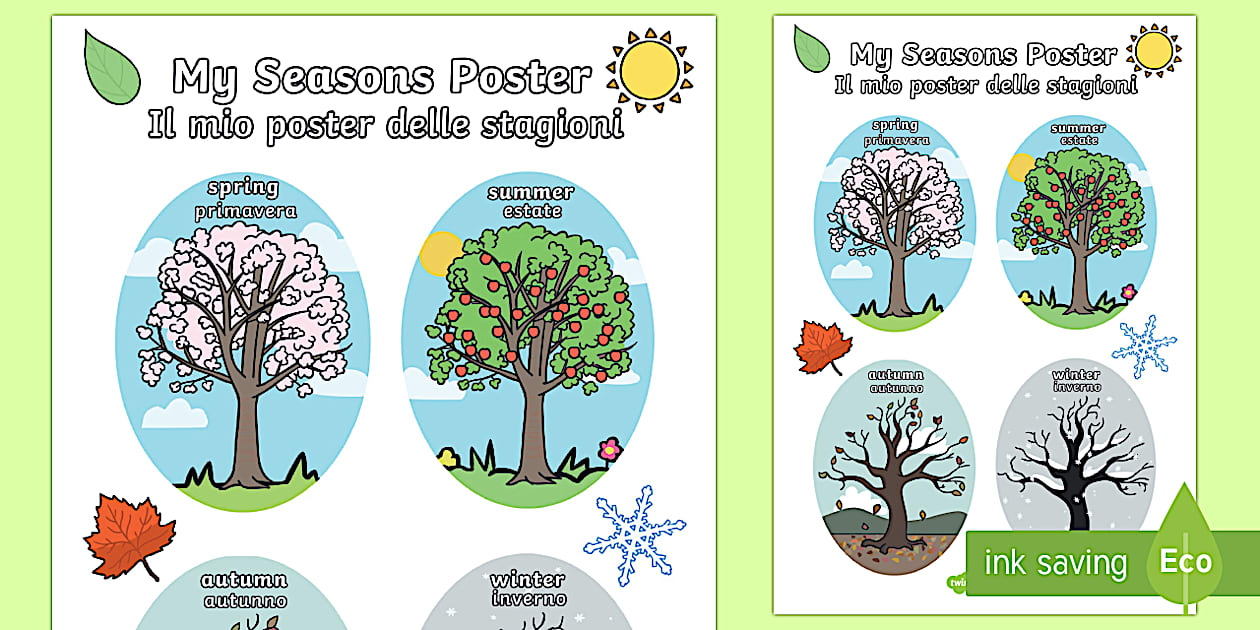 My Seasons Poster English/Italian - My Seasons Poster
