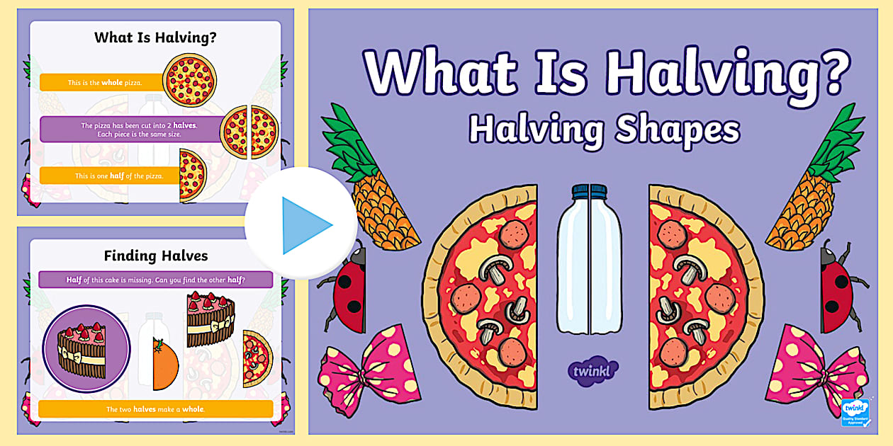 What Is Halving? Halving Shapes PowerPoint (teacher made)