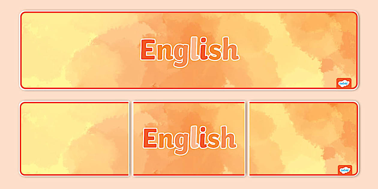 Watercolour English Display Banner (teacher made) - Twinkl