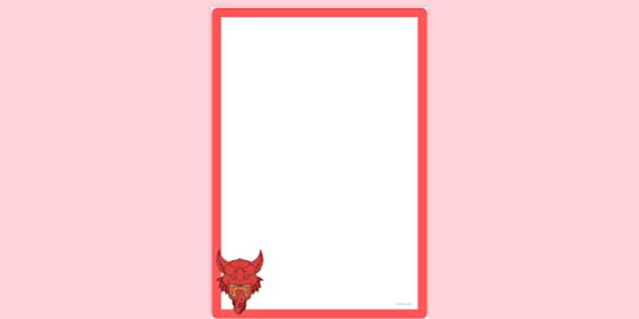 Simple Welsh Red Dragon Page Border | Page Borders | Twinkl