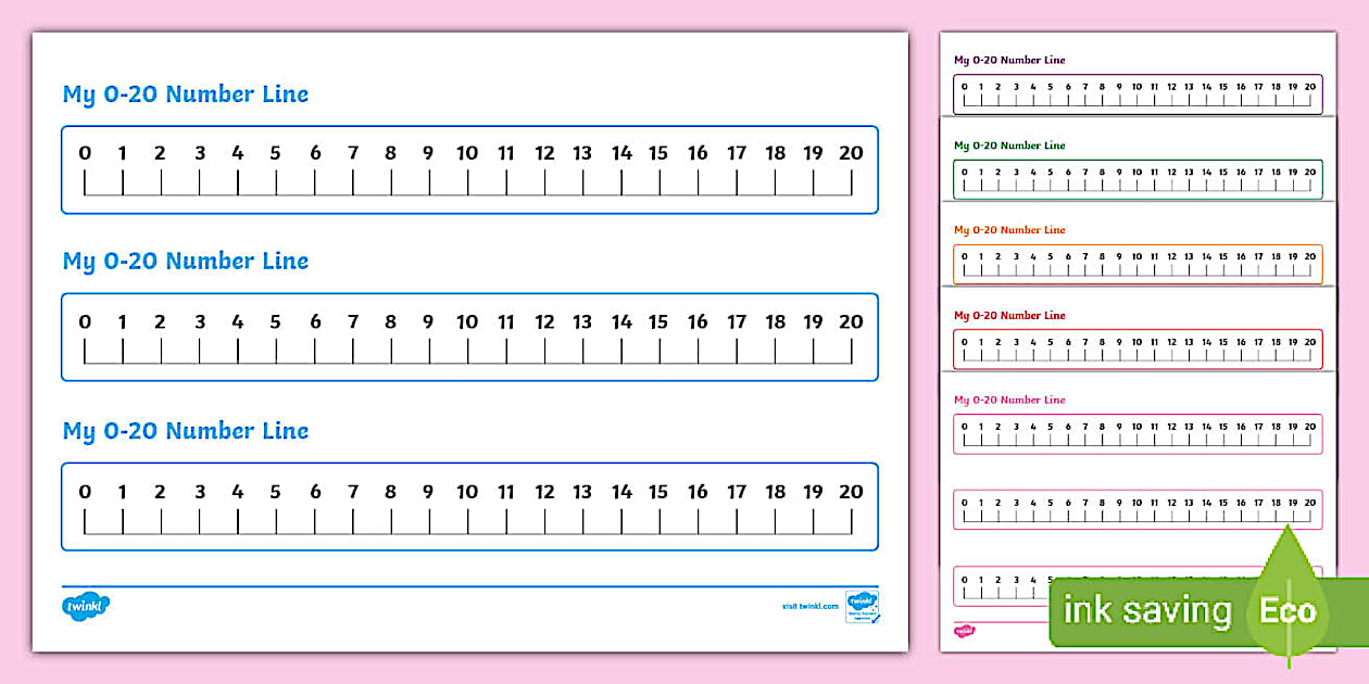 Colourful Number Lines 0-20 (teacher made) - Twinkl