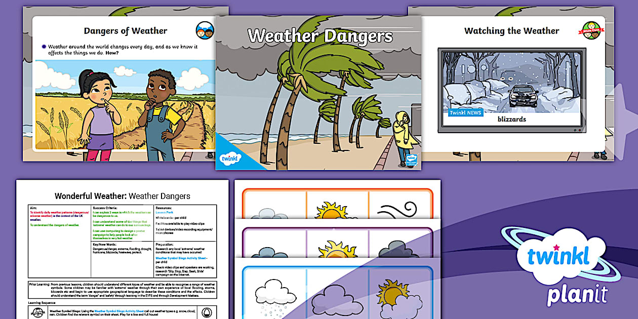 Geography: Wonderful Weather: Weather Dangers Year 1 Lesson Pack 4