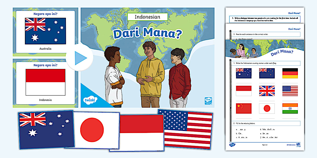 Years 3-4 Indonesian Lesson Pack: Dari Mana?