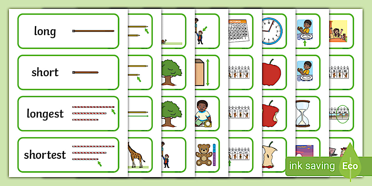 👉 EYFS Vocabulary Cards: White Rose Maths: Length Height Time