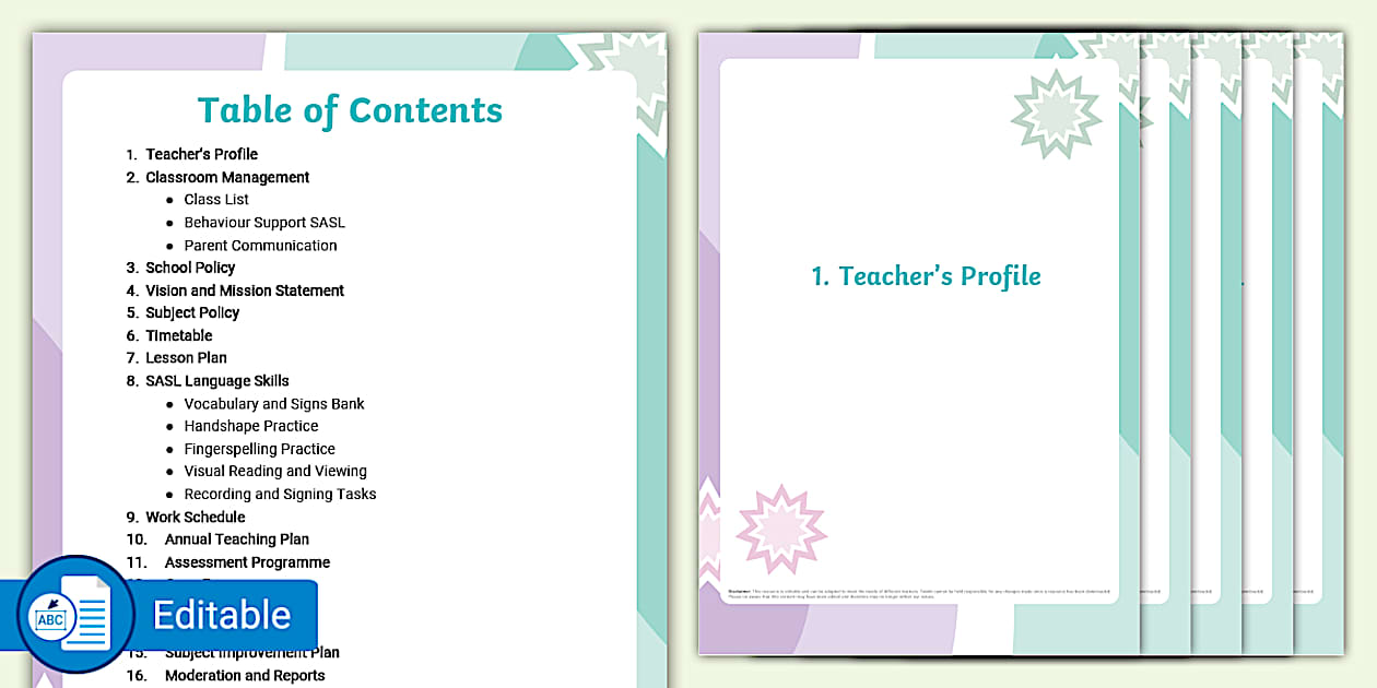 FP - SASL - Editable File Dividers (CAPS Aligned) - Twinkl