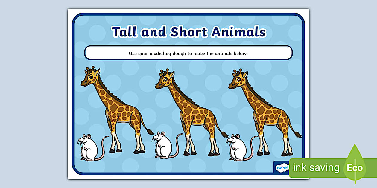 Tall and Short Animals Modelling Dough Mat (Teacher-Made)