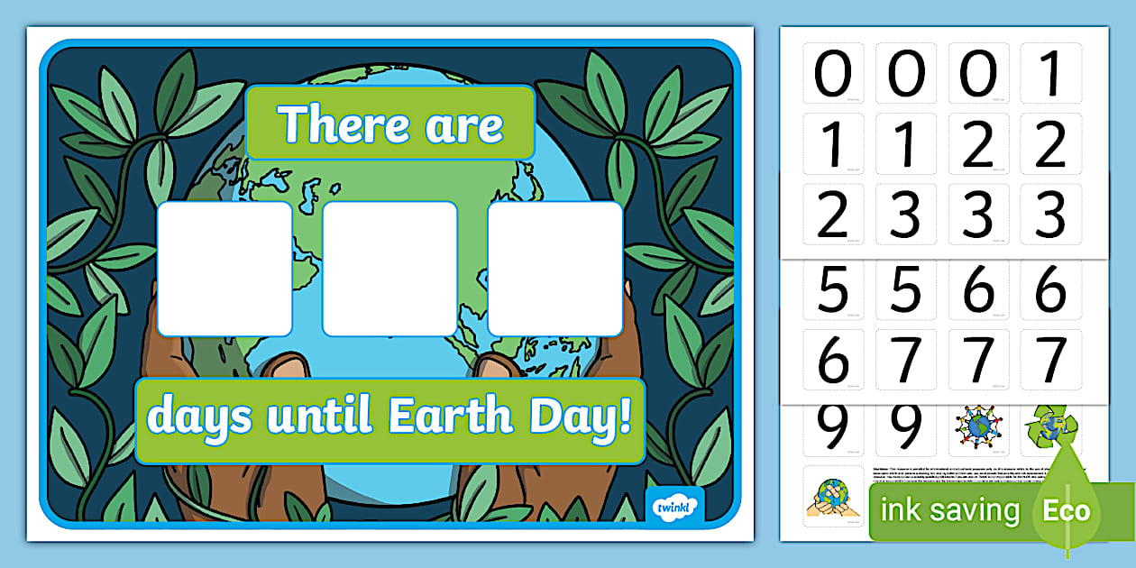 Earth Day Countdown Display Poster (Teacher-Made) - Twinkl