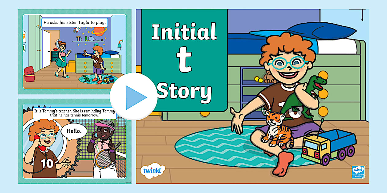 Initial 't' Story PowerPoint (teacher made) - Twinkl