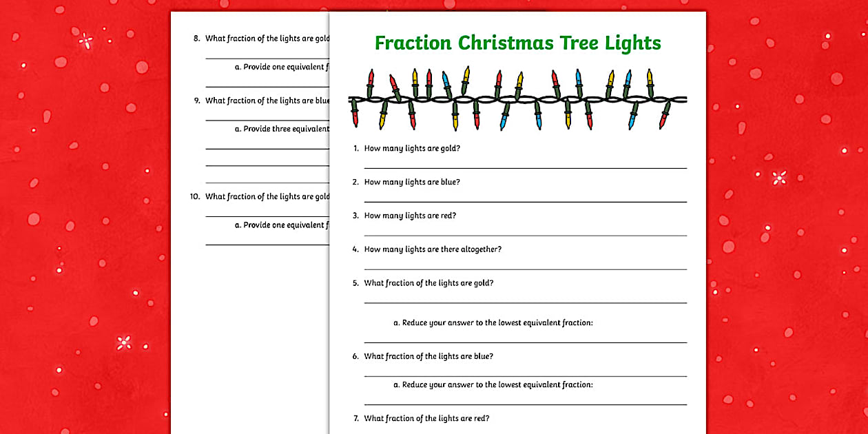 Fraction Christmas Tree Lights Activity (teacher made)