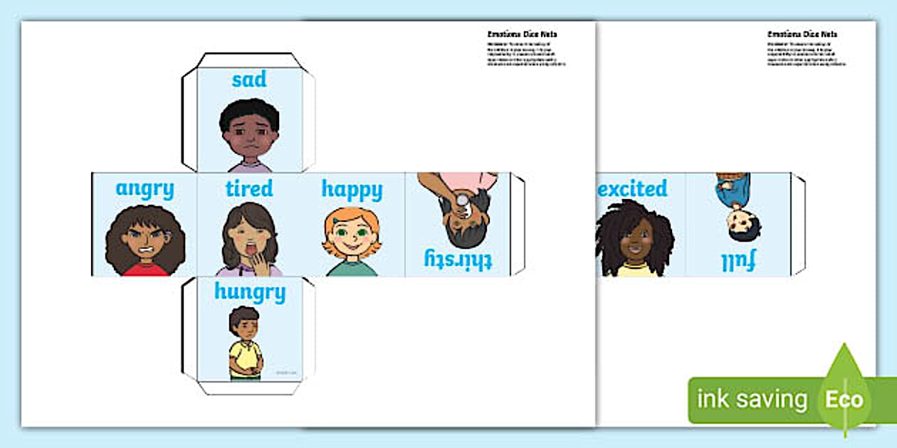 情緒與感覺骰子｜Emotions and Feelings Dice｜小三小四適用