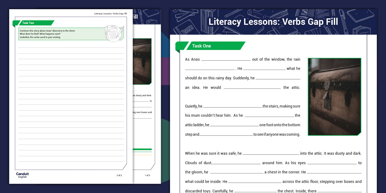 Literacy Lessons: Verbs Gap Fill (Lehrer gemacht) - Twinkl
