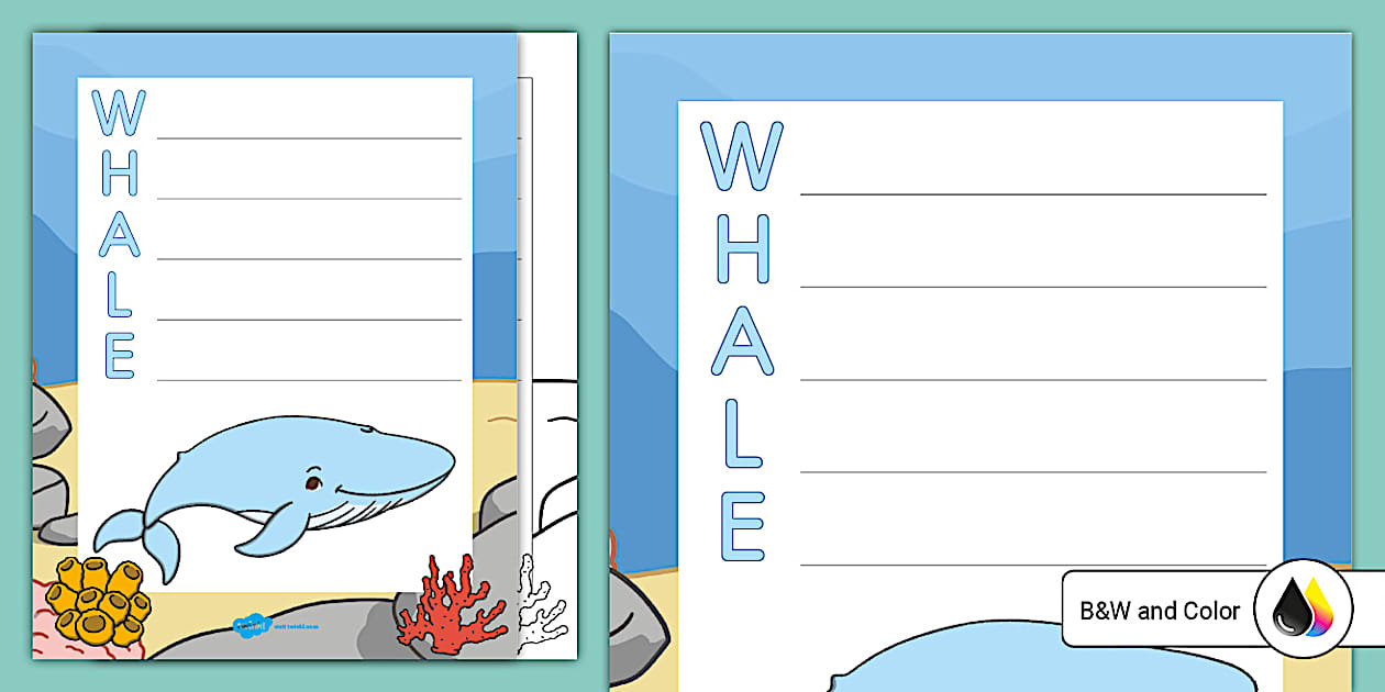 Printable Acrostic Whale Poem for Kids | Twinkl USA - Twinkl