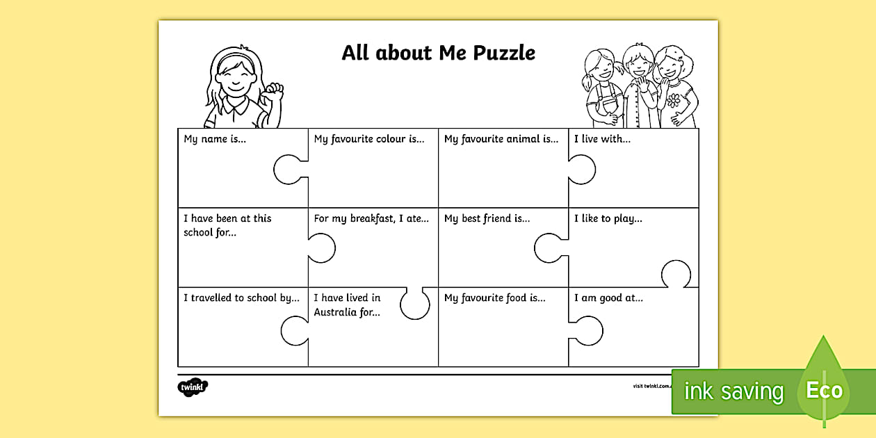 TAS All about Me Puzzle Worksheet (teacher made) - Twinkl
