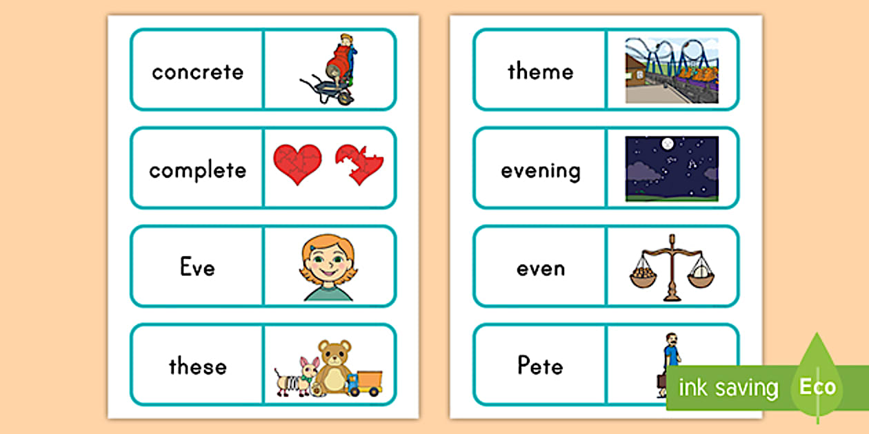 Magic e With e-e Words Matching Cards (teacher made)