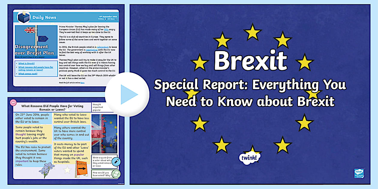 LKS2 Special Report: Brexit Daily News PowerPoint - Twinkl