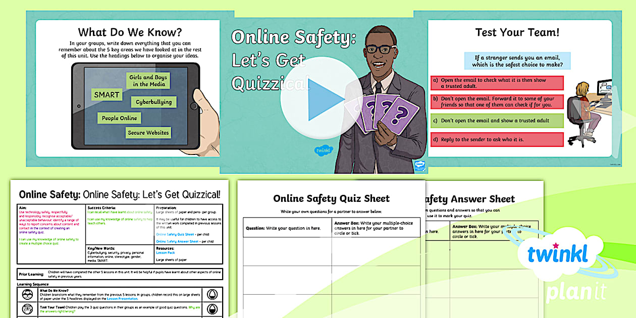 Computing: Online Safety: Let's Get Quizzical Y6 Lesson Pack 6