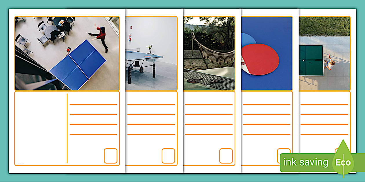 Table Tennis Postcards | Twinkl | Stationery | Sports | KS1