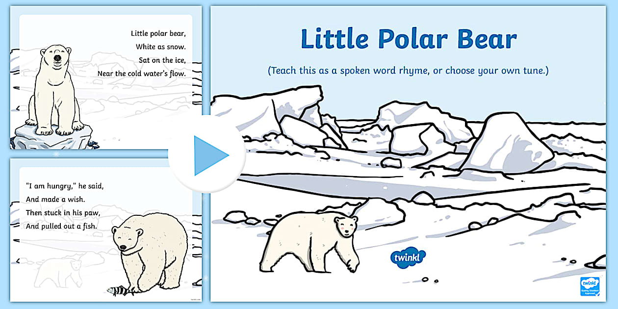 Little Polar Bear Rhyme Song PowerPoint - Twinkl