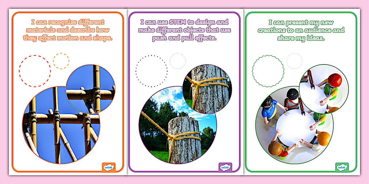 STEM IU Yr 1 Cubby House Challenge I Can Statements Display Posters