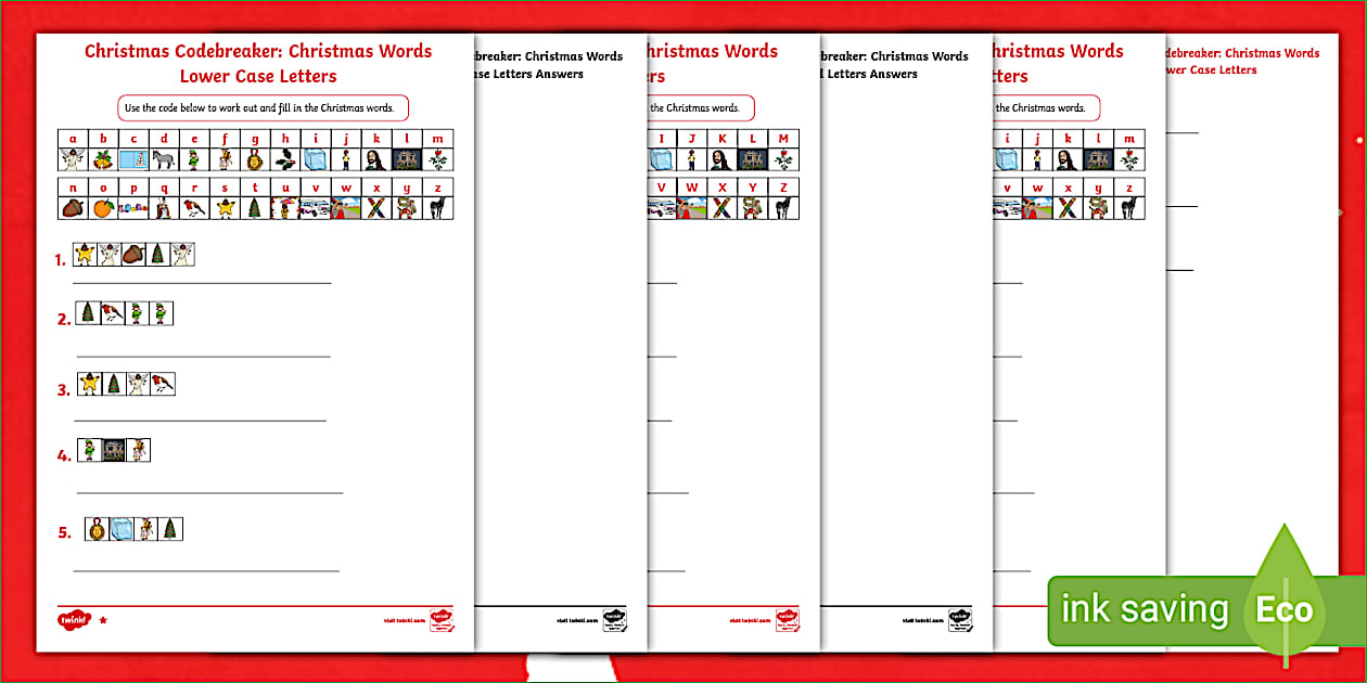 Christmas Codebreaker: Christmas Words (teacher made)