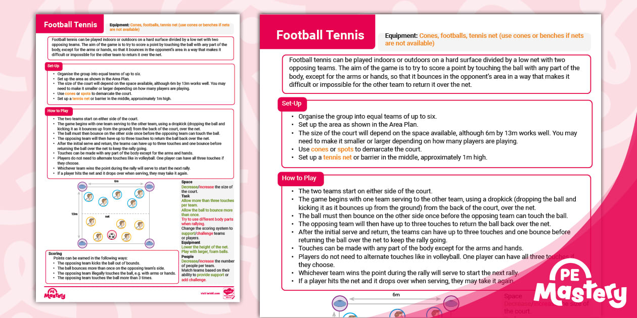 PE Mastery: Hybrid Sports - Football Tennis (teacher made)