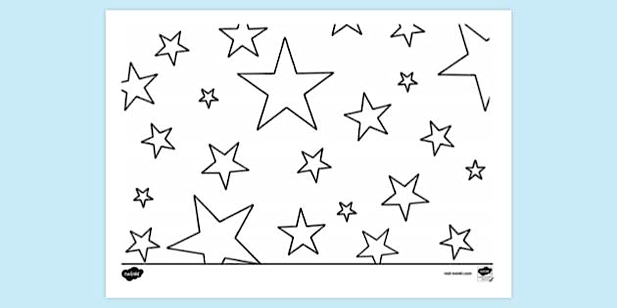 Stars In The Sky Colouring Page - Twinkl