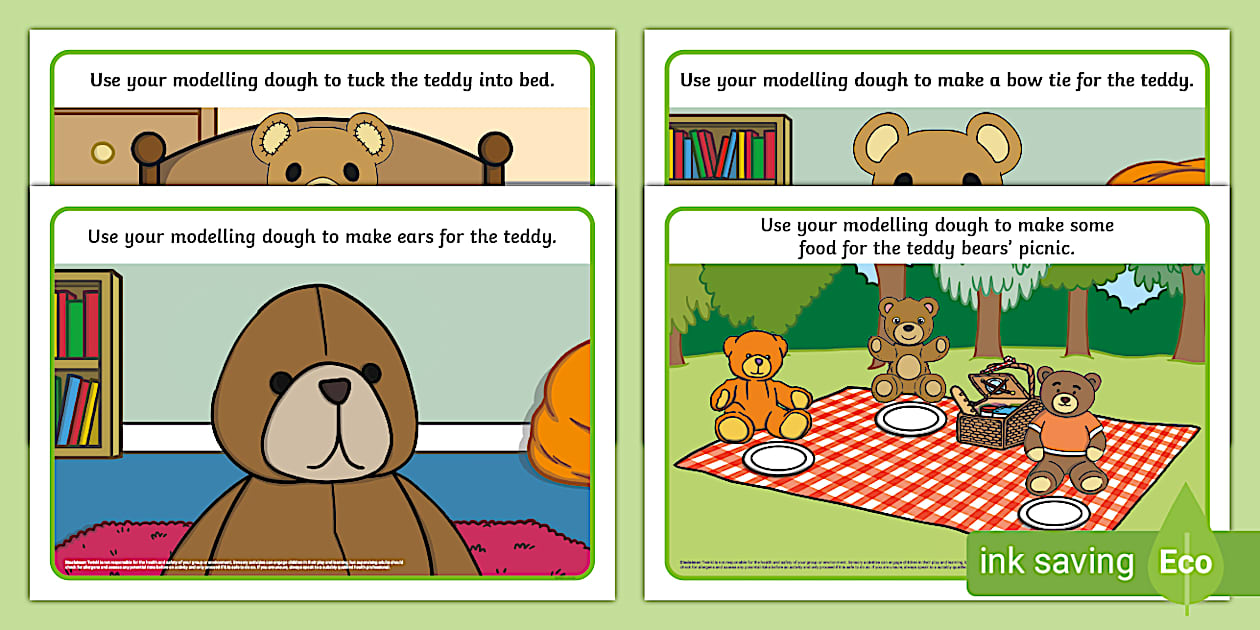Teddy Bear Modelling Dough Mats | Twinkl - Twinkl