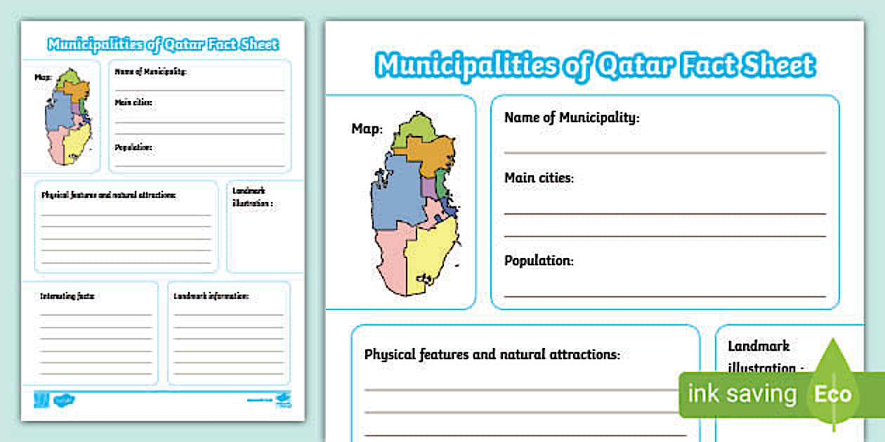 Municipalities of Qatar Fact Sheet Template (teacher made)
